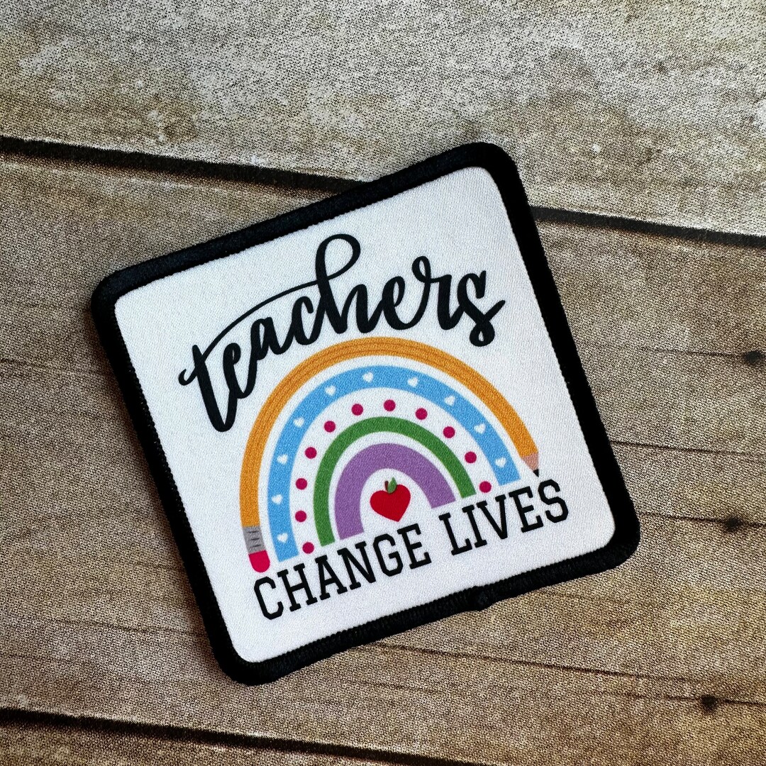 Teachers Change Lives Square Hat Patch With Black Border - Etsy