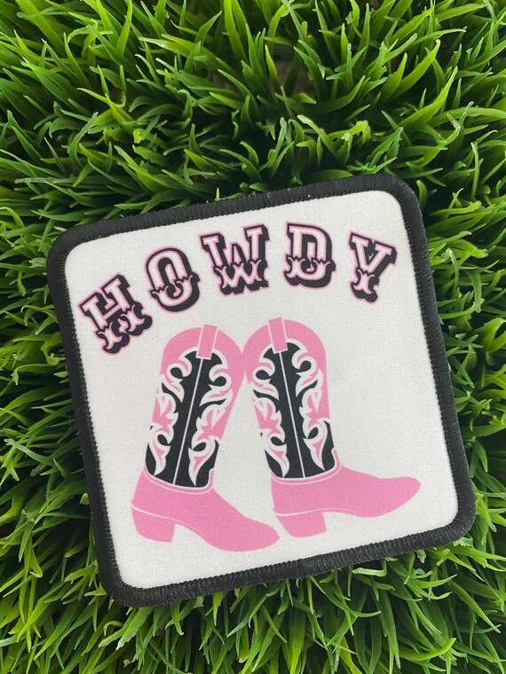 Howdy Square Hat Patch With Black Border - Etsy