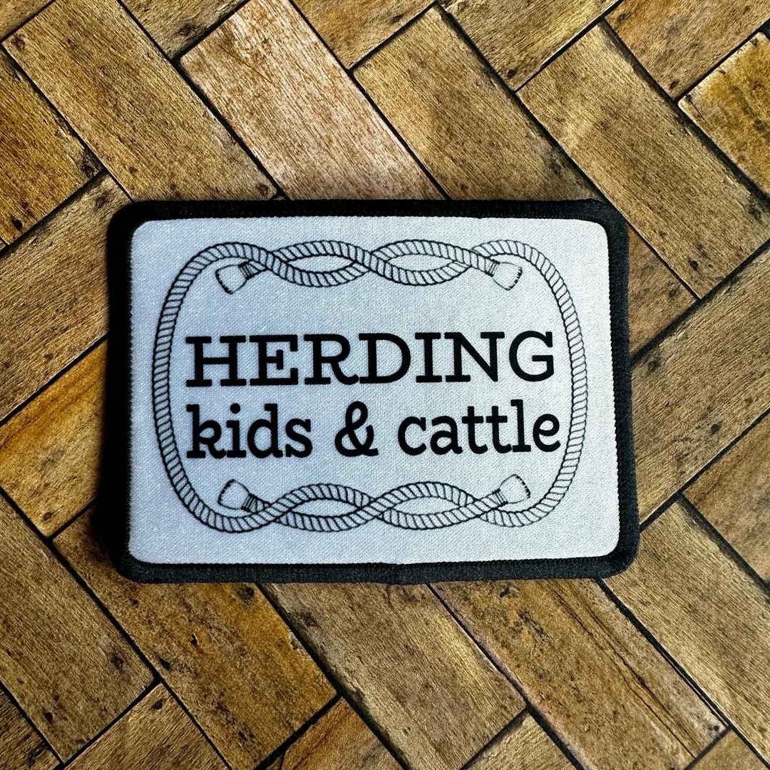 Herding Kids and Cattle Patch - Etsy