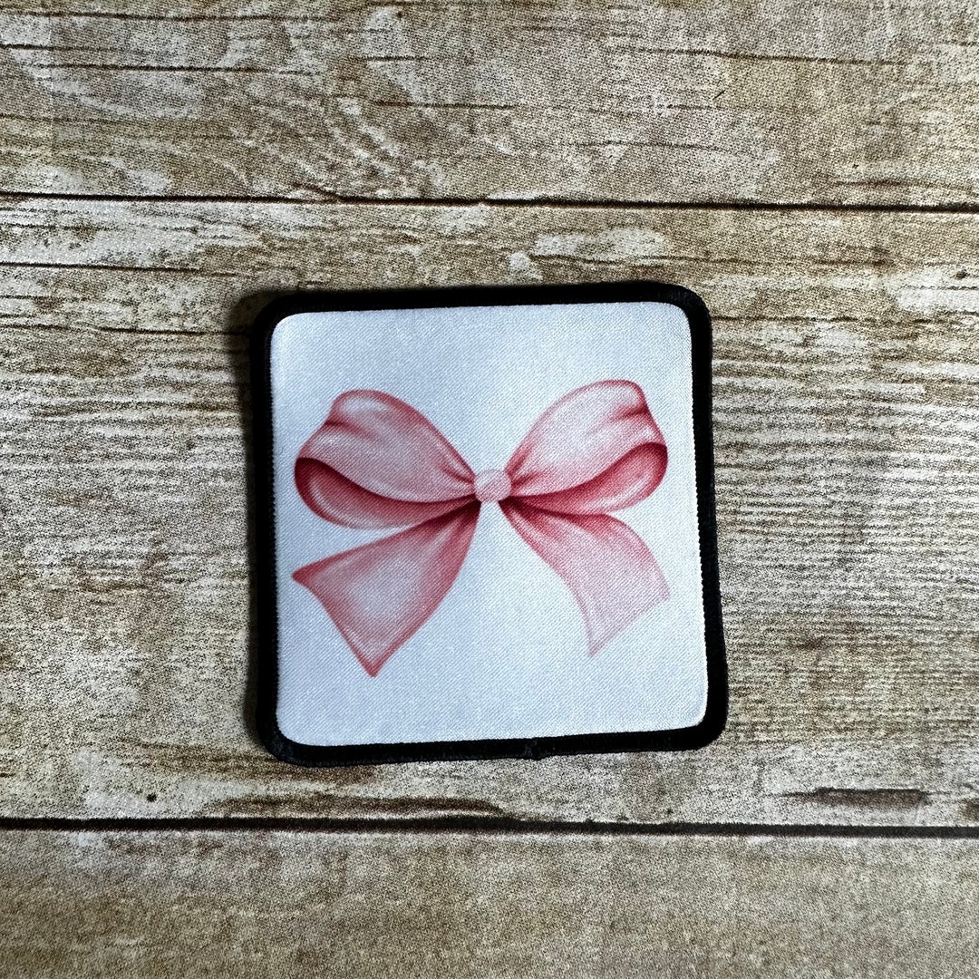 Pink Bow Patch With Black Border - Etsy
