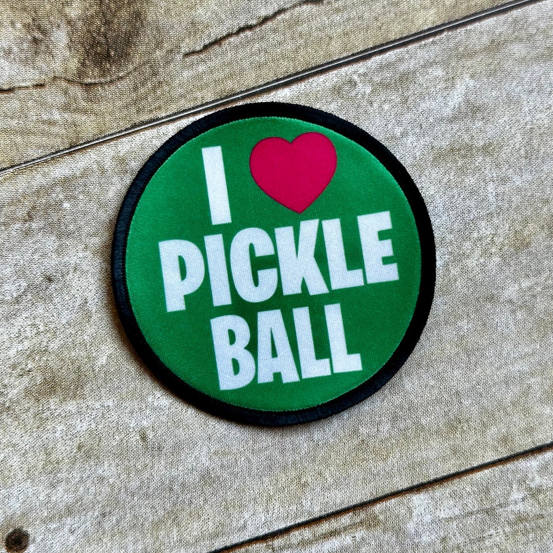 I Love Pickleball Round Patch - Etsy