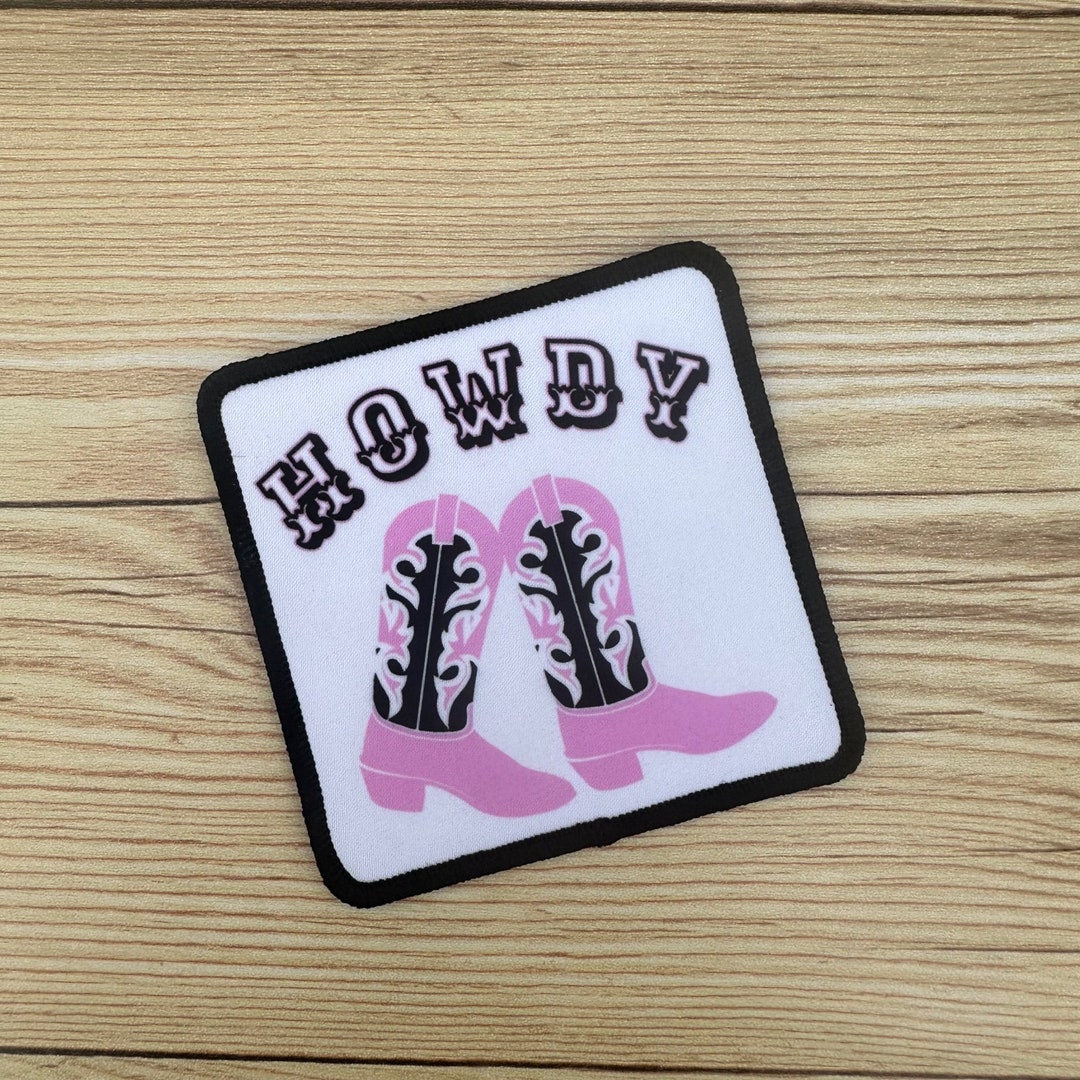 Howdy Square Hat Patch With Black Border - Etsy