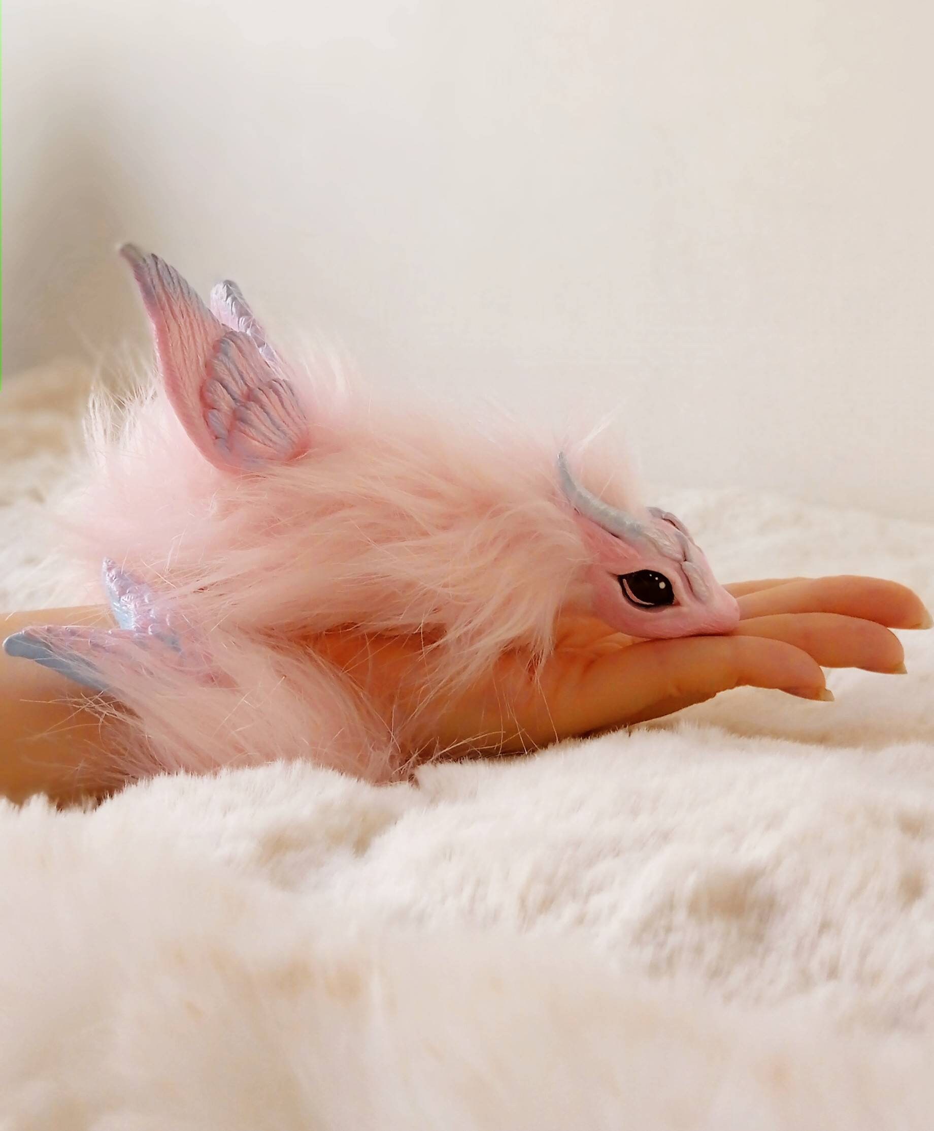 Dragon Serpent Wyvern Feather Handmade plush Clay Art Doll - Etsy 日本