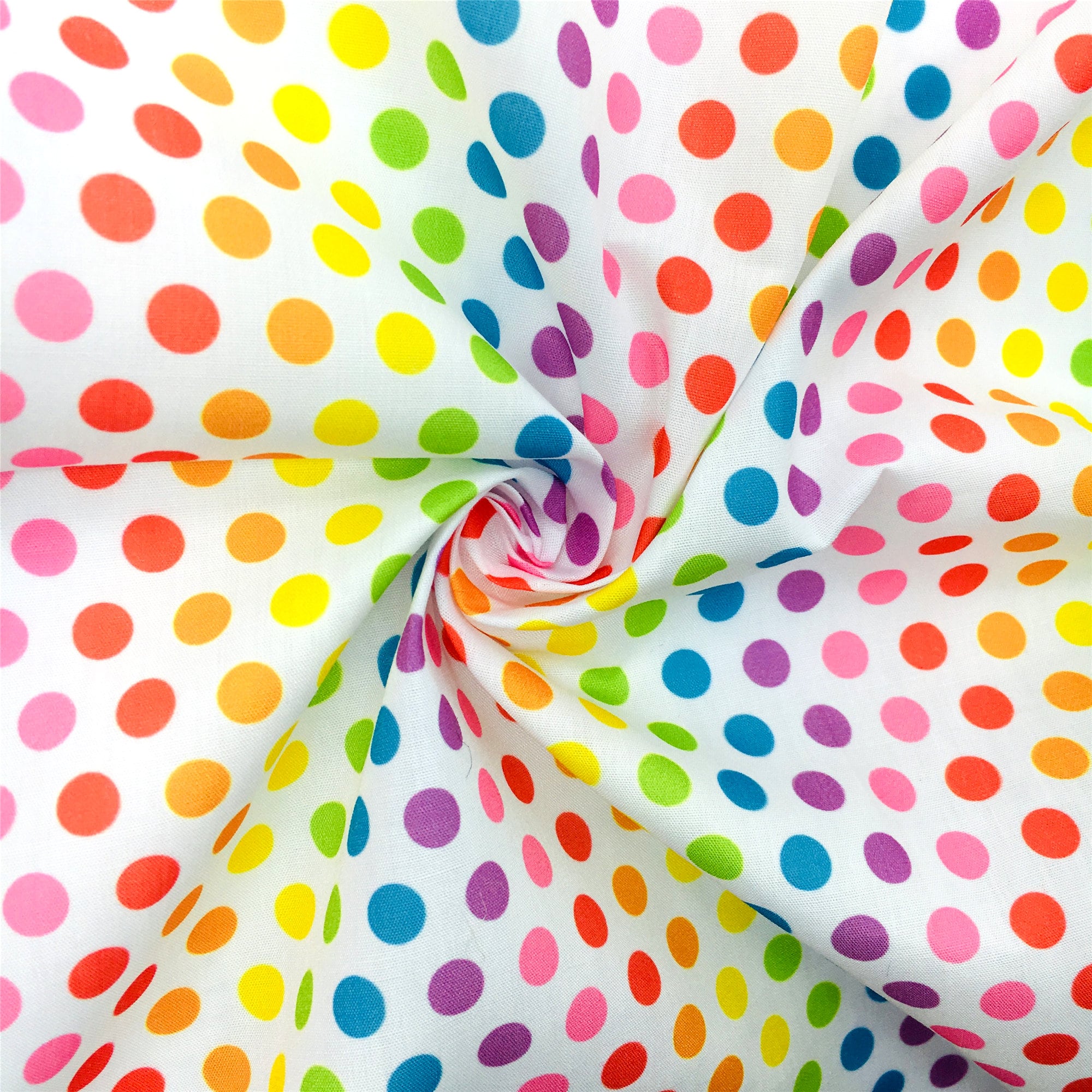 Rainbow Color Polka Dots Pattern 100% Cotton Fabric by Half | Etsy