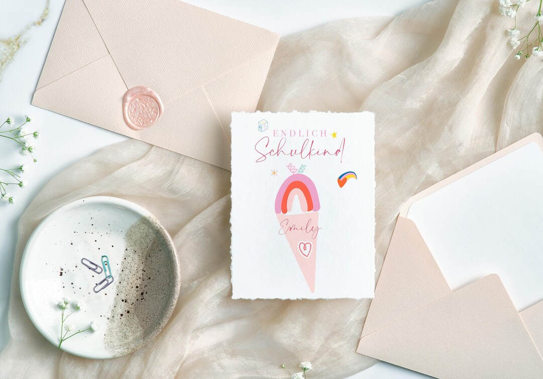Personalized Card for School Enrollment Handmade Paper, High Quality - Etsy