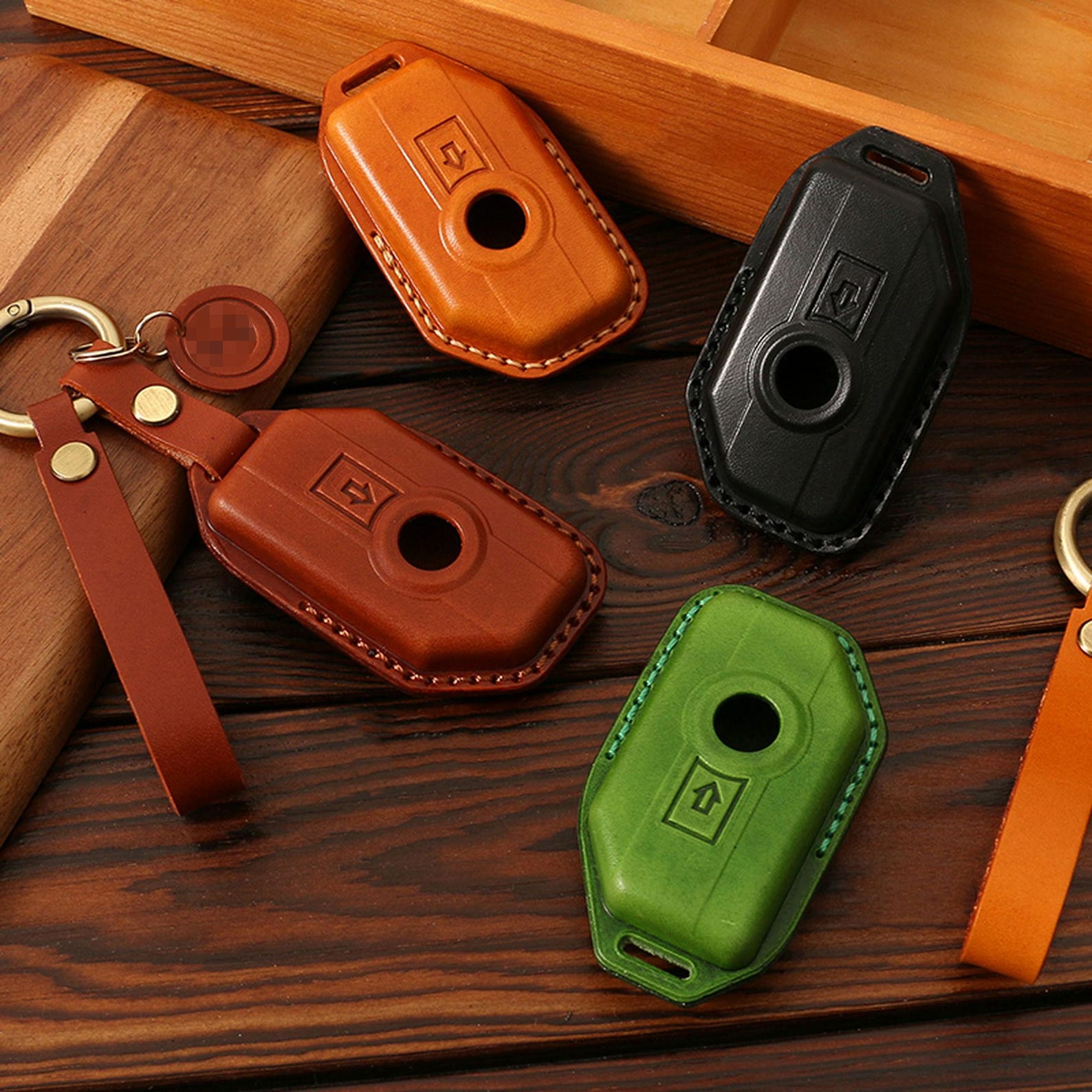 Handmade Leather Key Fob Case: BMW Motorcycle Protector - Etsy