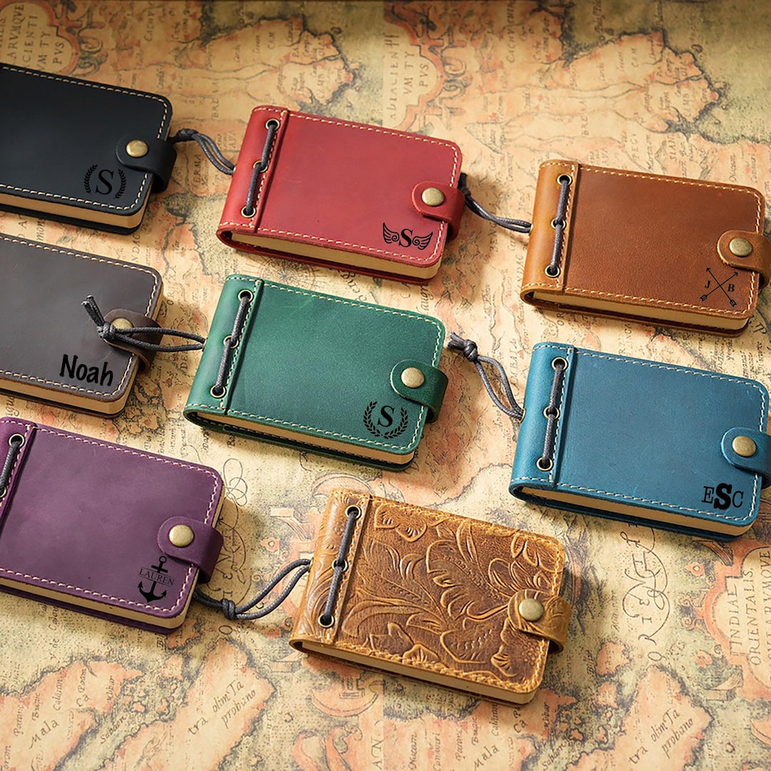 Small Leather Notepad - Pocket Journal for Travelers, Personalized Mini ...