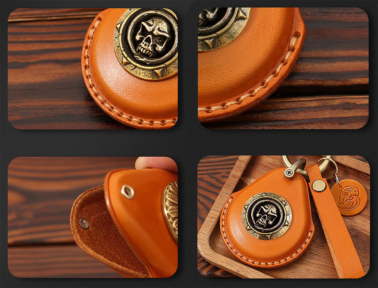 Leather Key Fob Covers Harley Models Sportster Street VRSC Softail ...