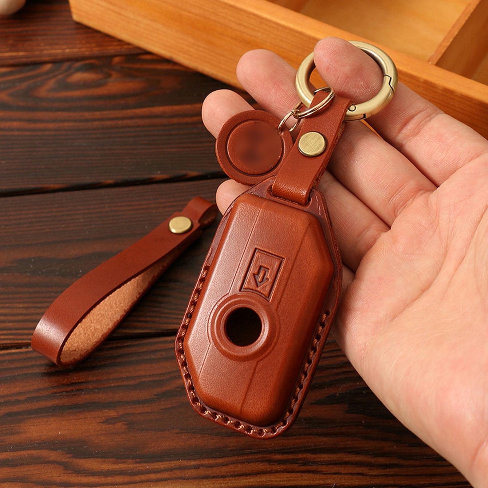 BMW Motorcycle Key Cover – Genuine Leather Key Fob Case, Handmade ...
