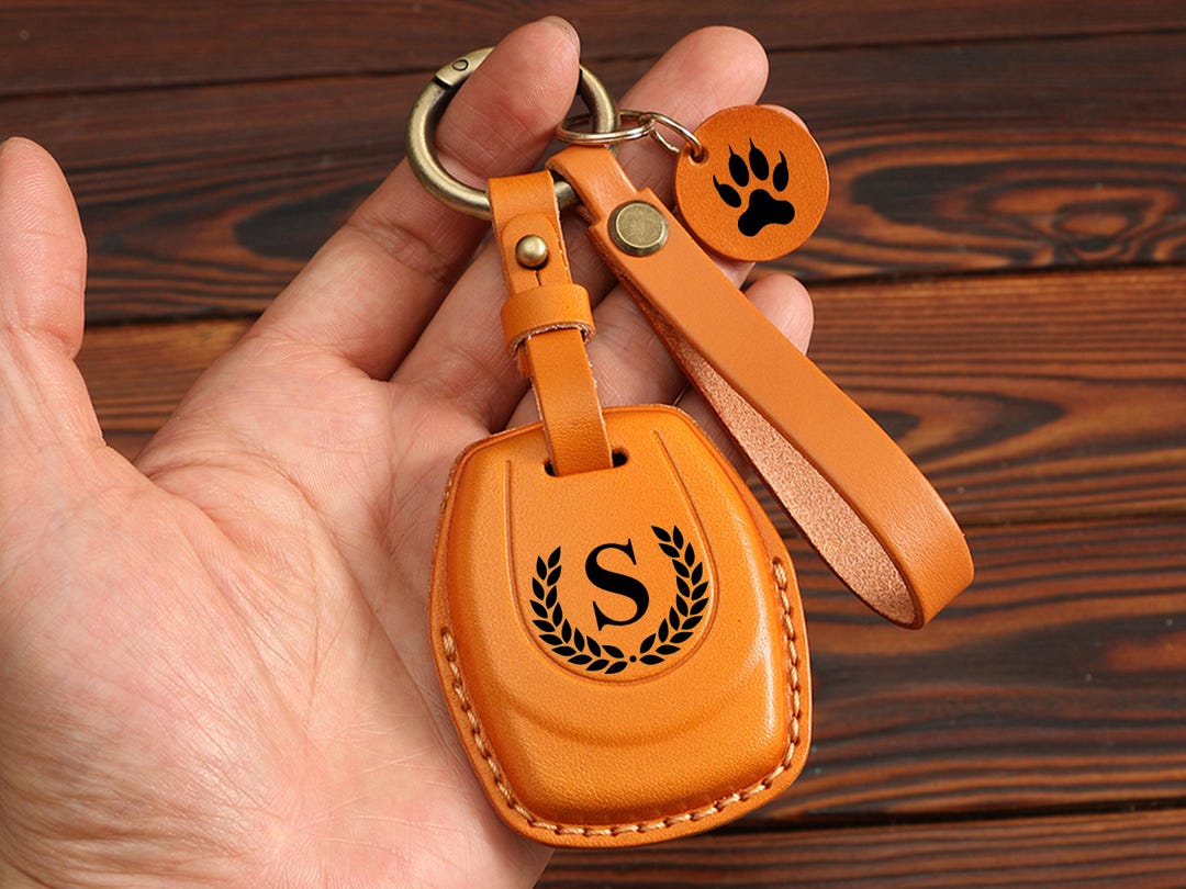 Personalized Harley Key Fob Cover 2025, Custom Engraved Leather Remote ...