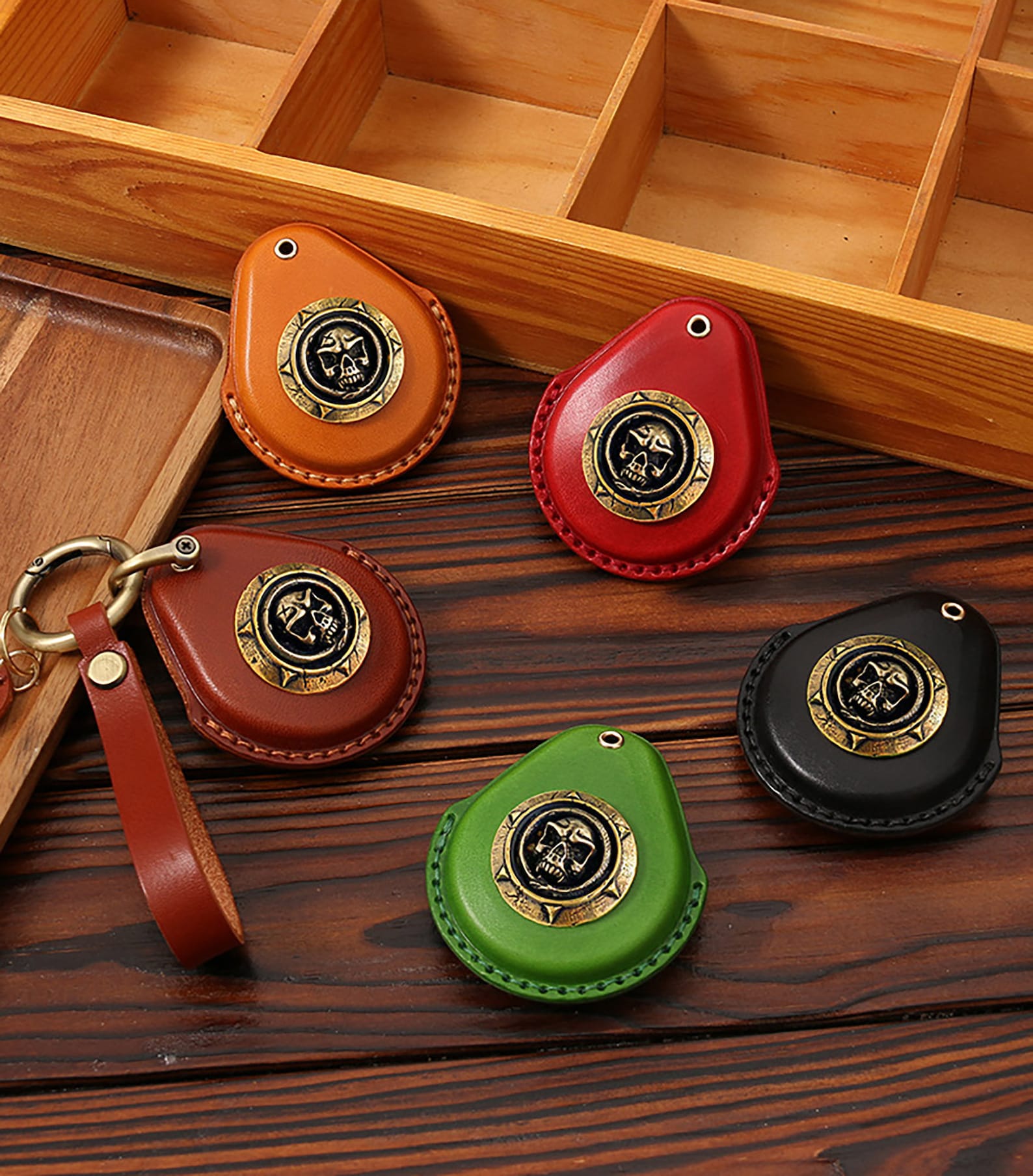 Leather Key Fob Covers Harley Models Sportster Street VRSC Softail ...