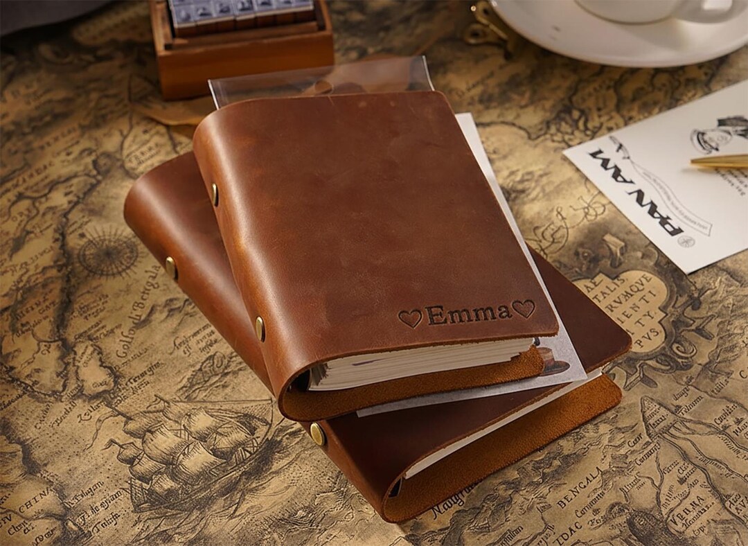 Personalized Leather Journal Refillable, A5 Travel Notebook Cover ...