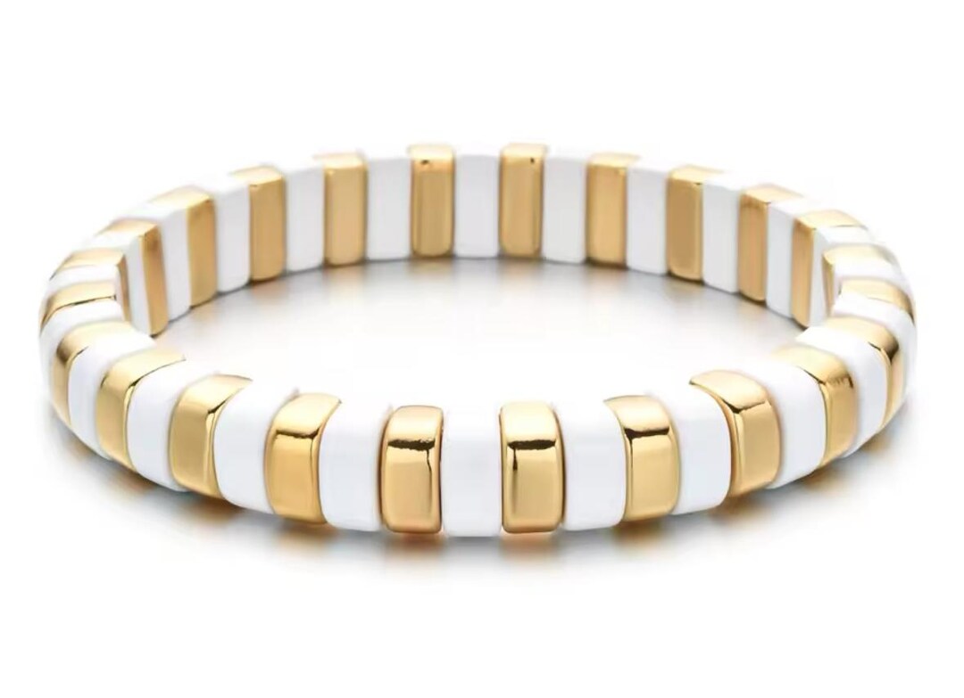 Women's Curved Stretchy Enamel Tile Bracelet - Etsy