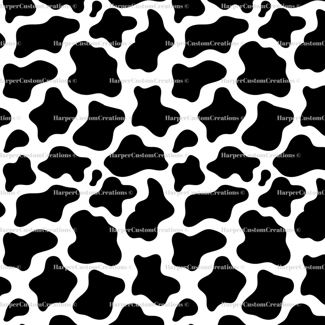 Seamless Cow Print Pattern SVG, Cow Print Pattern, Seamless Repeatable ...