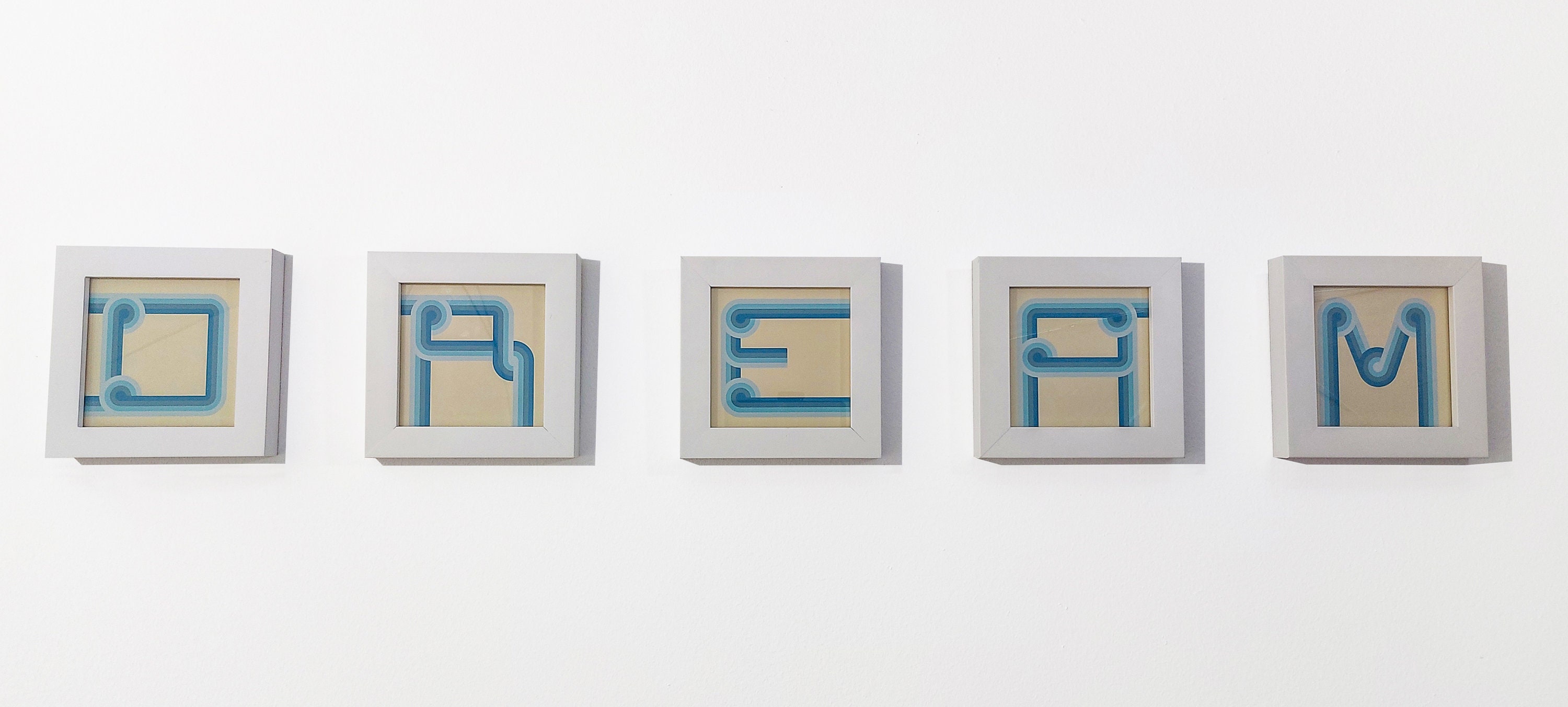 Modern Retro Colorful Uppercase Letters, Modern Art Poster Print ...