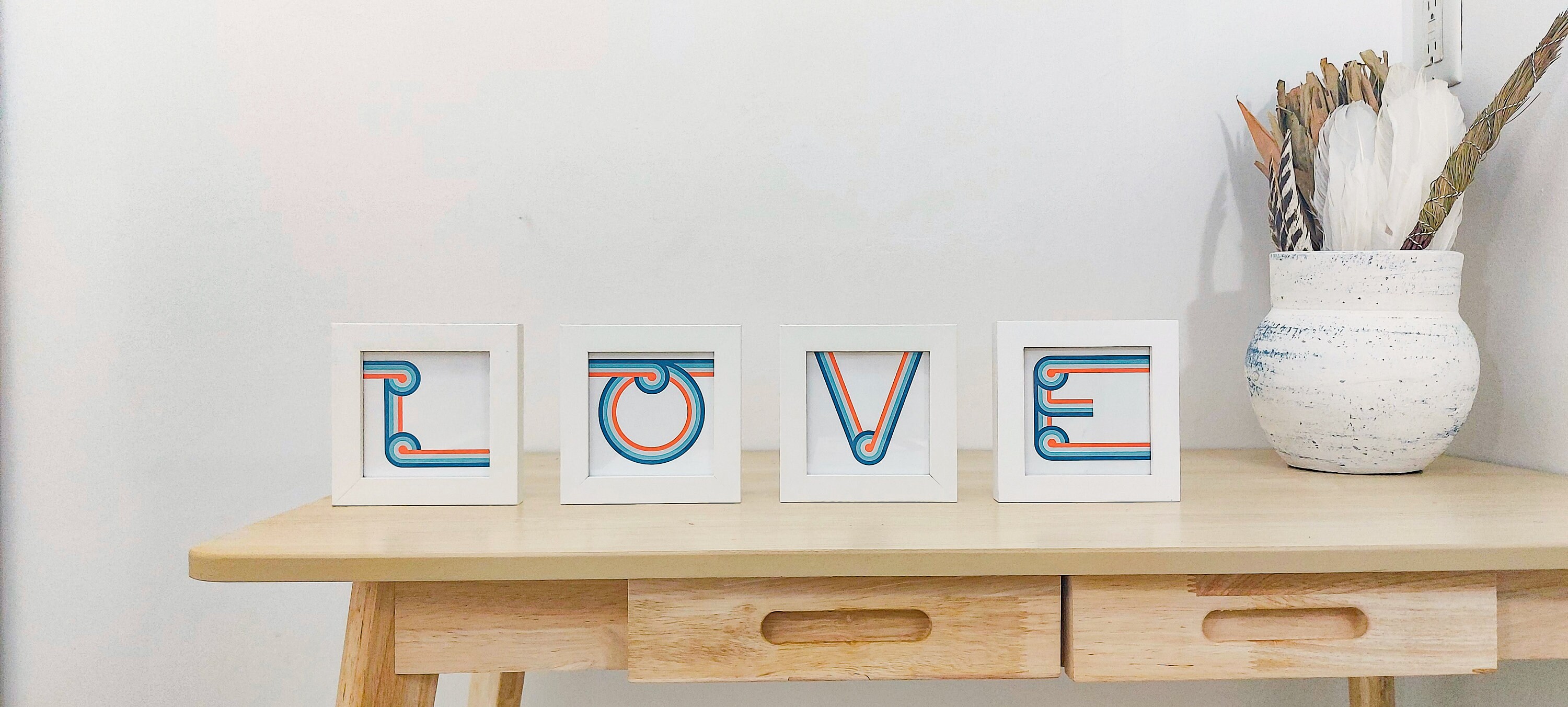 Modern Retro Colorful Uppercase Letters, Modern Art Poster Print ...