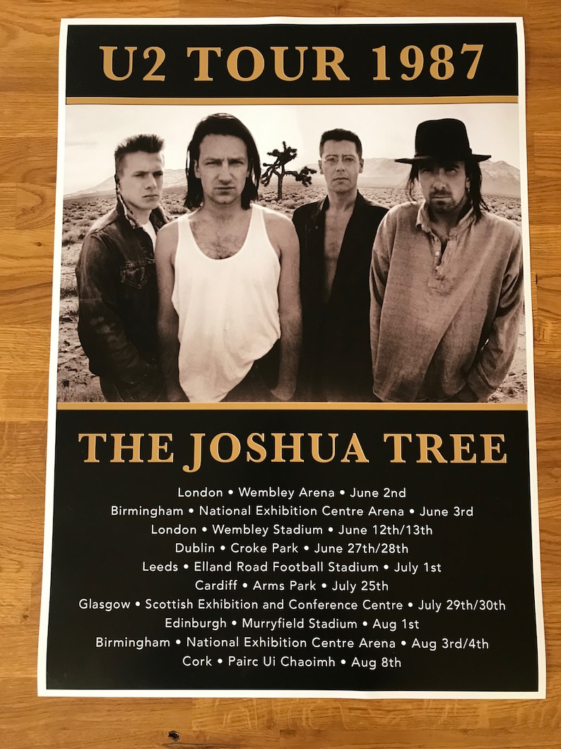 U2 the Joshua Tree A2 Reproduction Tour Poster - Etsy UK