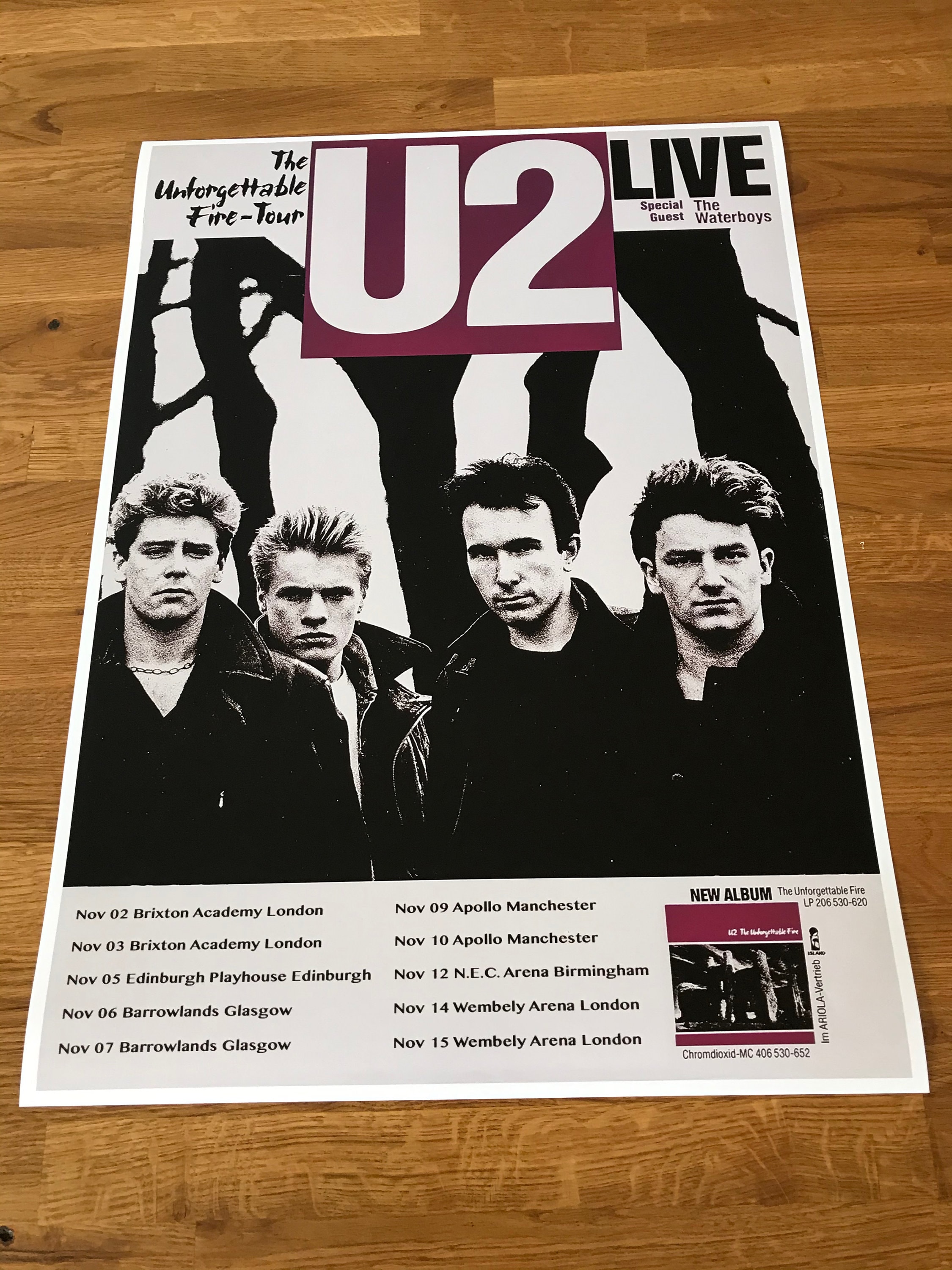 U2 The Unforgettable Fire tour A2 poster | Etsy