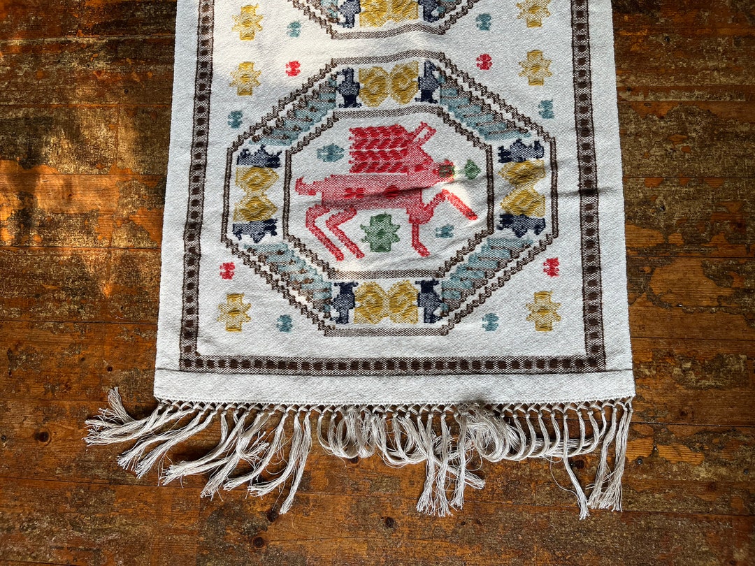 Antique Folk Art Tapestry Rug Kilim, Swedish Röllakan Allmoge Design ...
