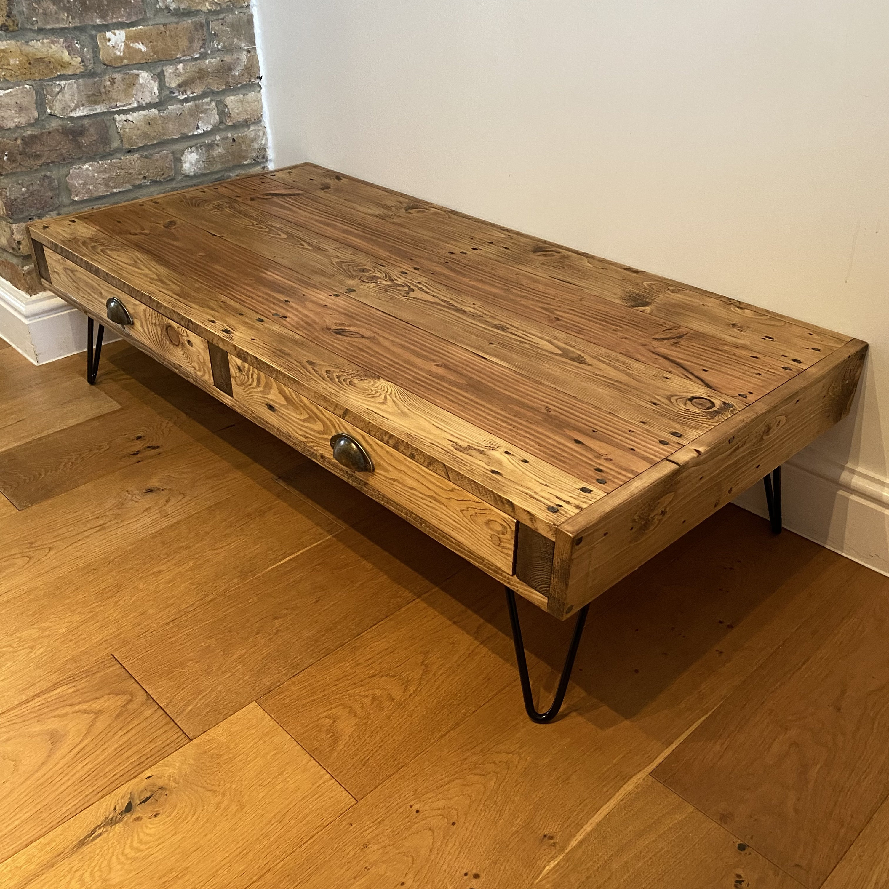 Handmade Rustic Coffee Table With Drawers Sofa Table With - Etsy UK