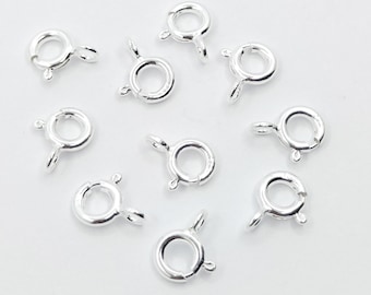 100 Pcs - .925 Sterling Silver 5mm Spring Ring Clasp, Made in Italy ...