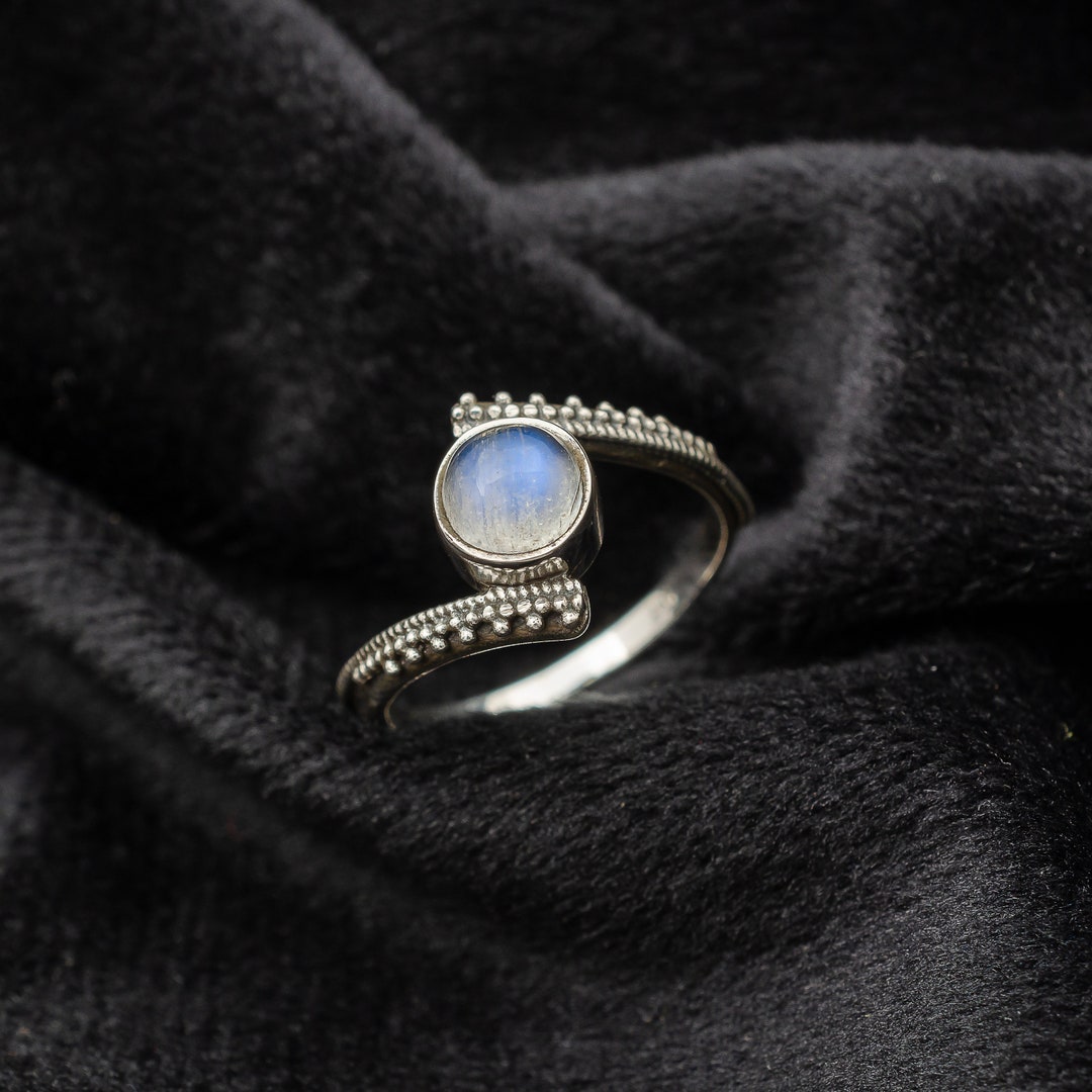 Moonstone Wrap Ring, Sterling Silver All Size Moonstone Ring, Healing ...