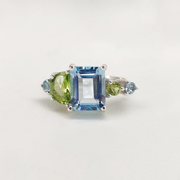 Topaz Peridot Ring - Etsy