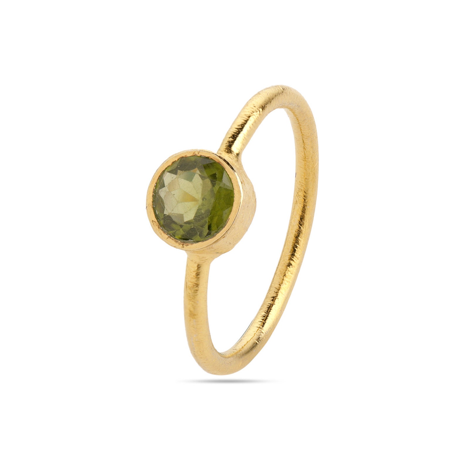 Round Peridot Ring 925 Sterling Silver Natural Peridot - Etsy