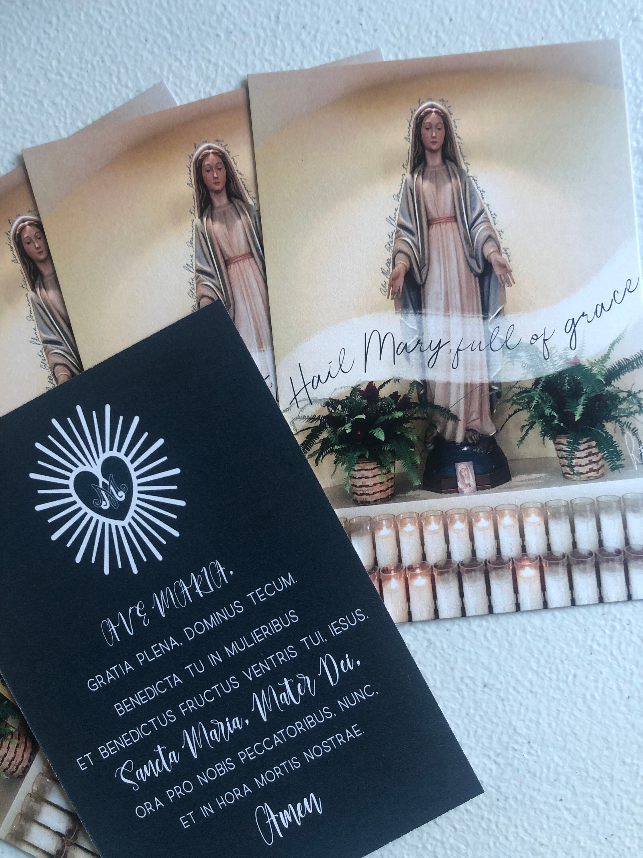 Hail Mary Prayer Card Ave Maria Prayer Card Latin Prayer | Etsy
