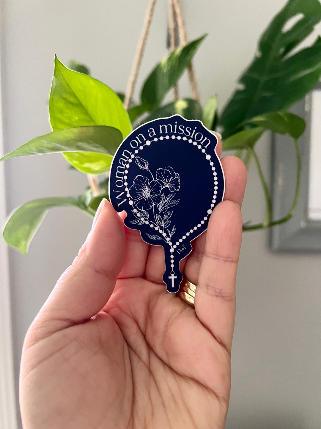 Woman on a Mission Sticker Catholic Rosary Sticker Our - Etsy