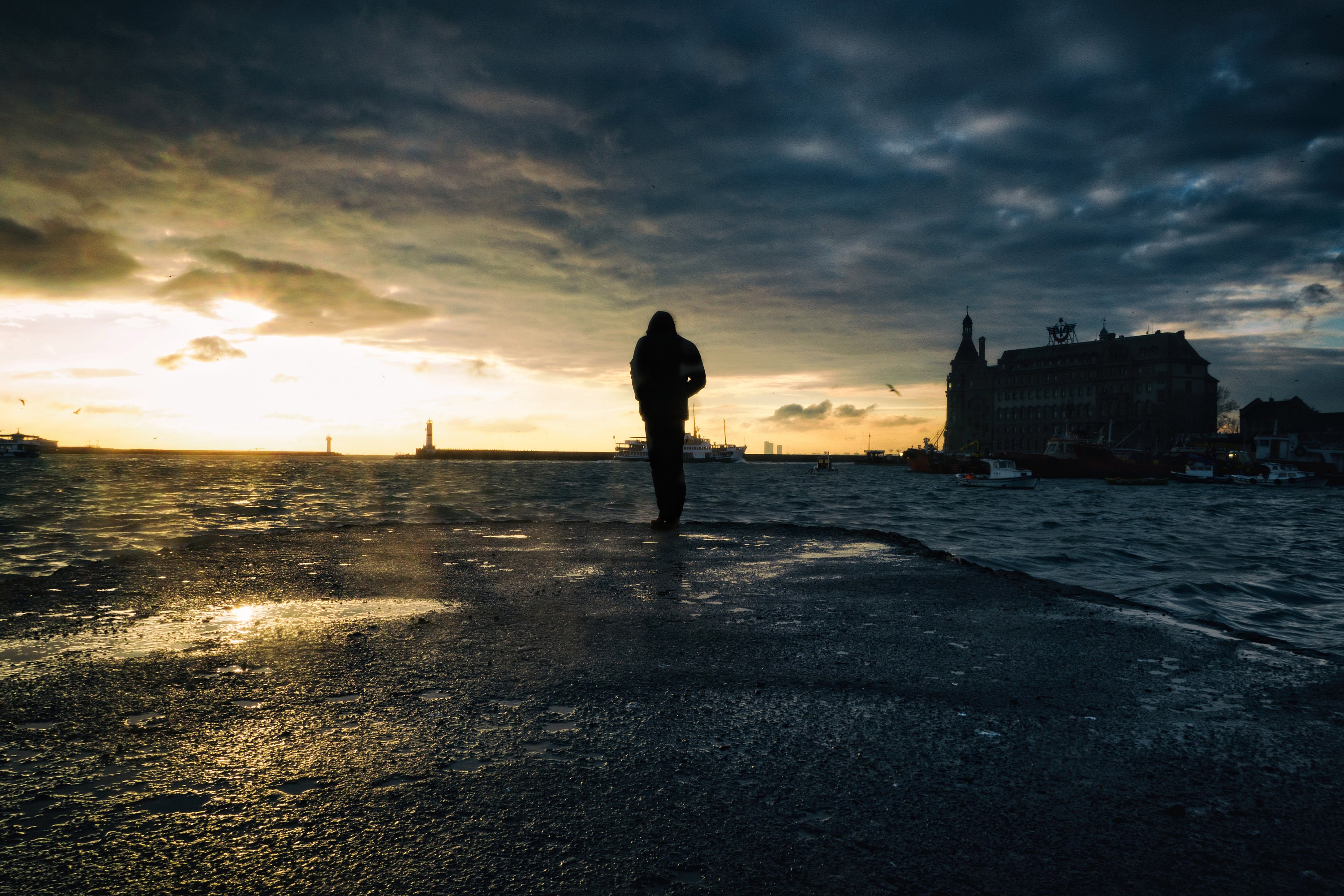 Storm, Man, Alone, Travel, Art, Wall Art, Poster, Art Deco, Print ...