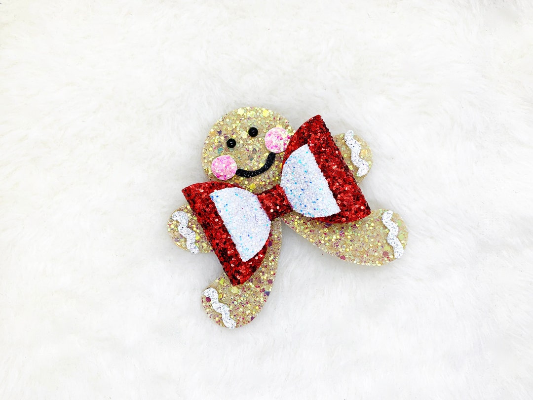 Christmas Gingerbread Man Hair Bow Holiday Hair Bow Gingerbread Man ...