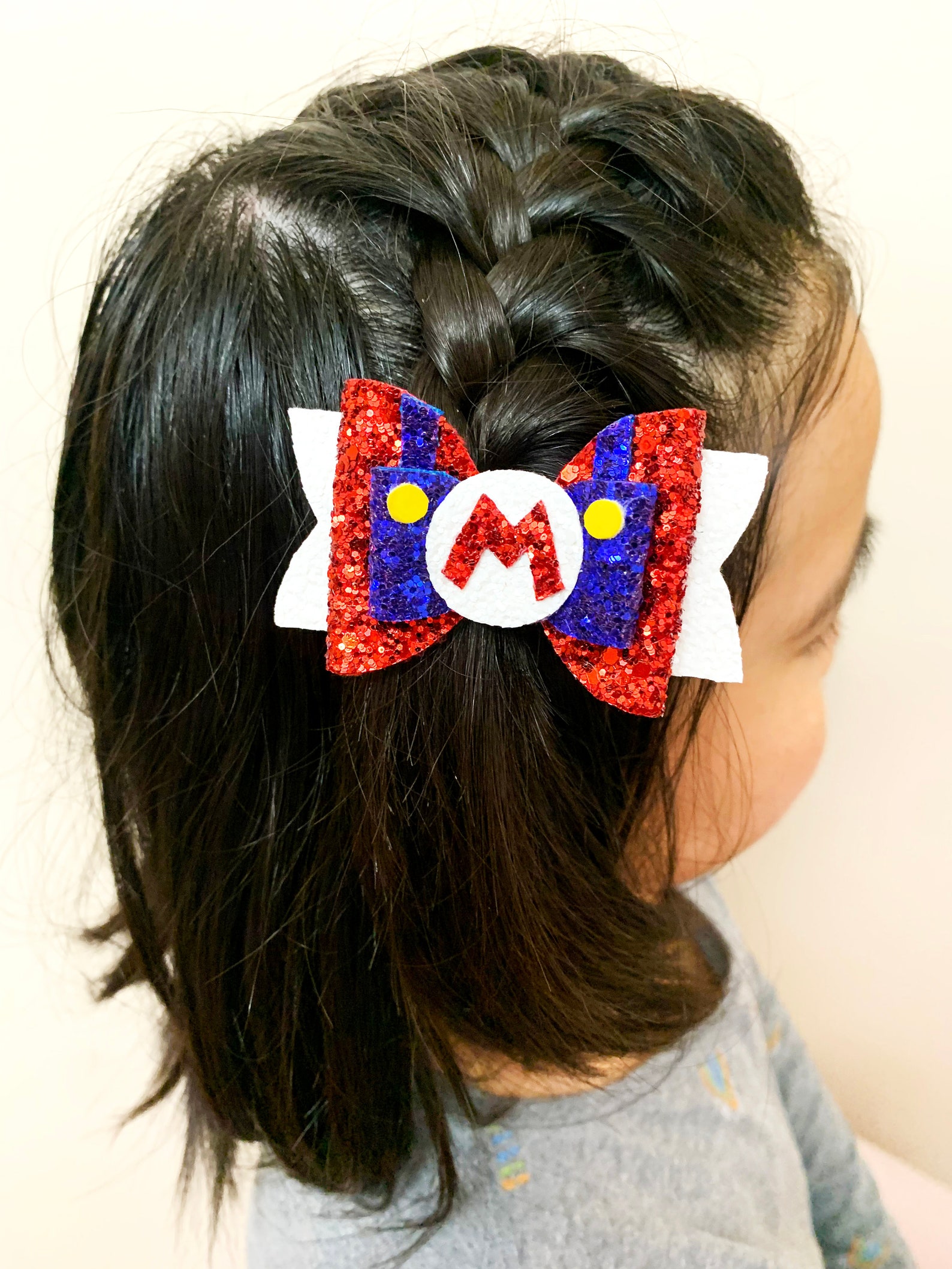 Super Mario Hair Bow Mario and Luigi Hair Bows Mario and Luigi Pigtail ...