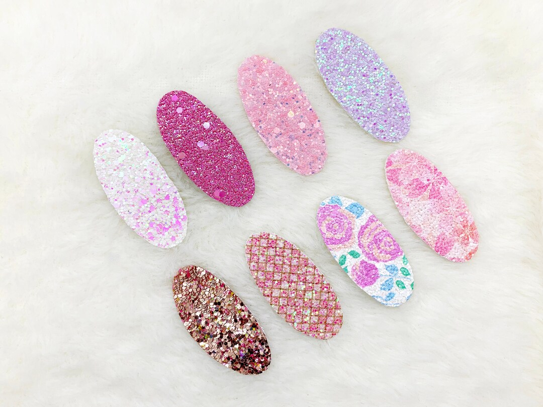 Pink Rose Gold Flower Glitter Snap Clips | Baby Clips | Non Slip Grip ...