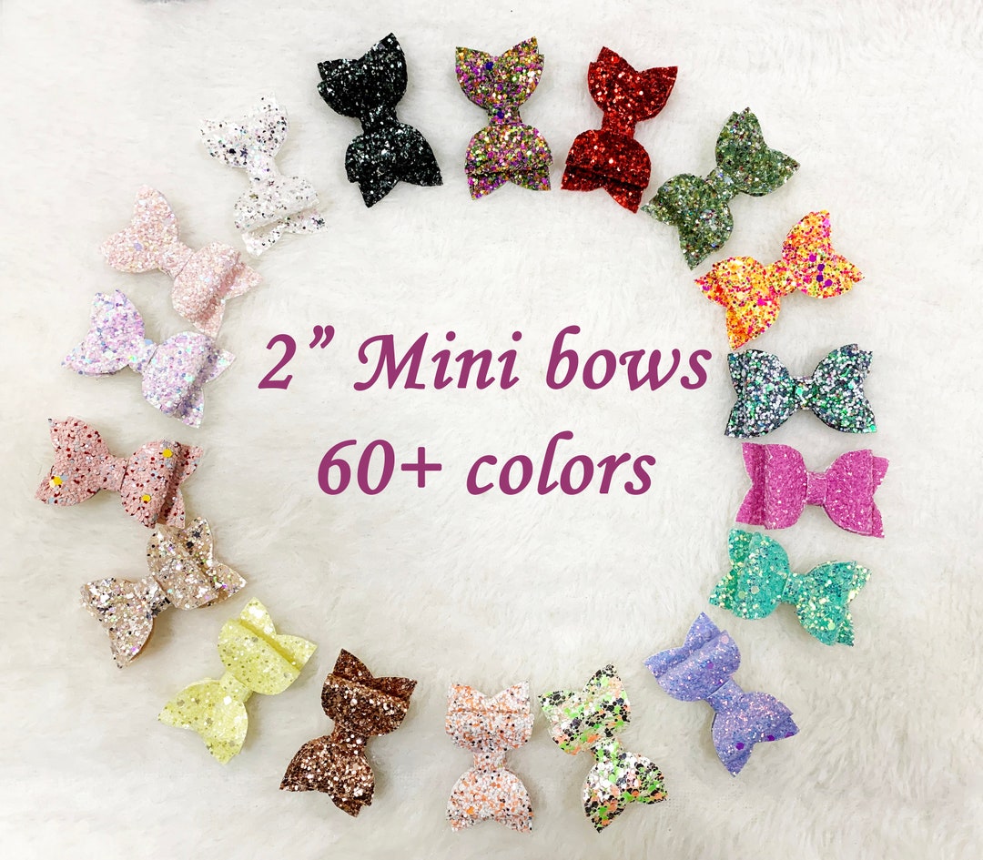 Mini Glitter Hair Bows: 2" Baby Pigtail Bows, Alligator Clip or ...