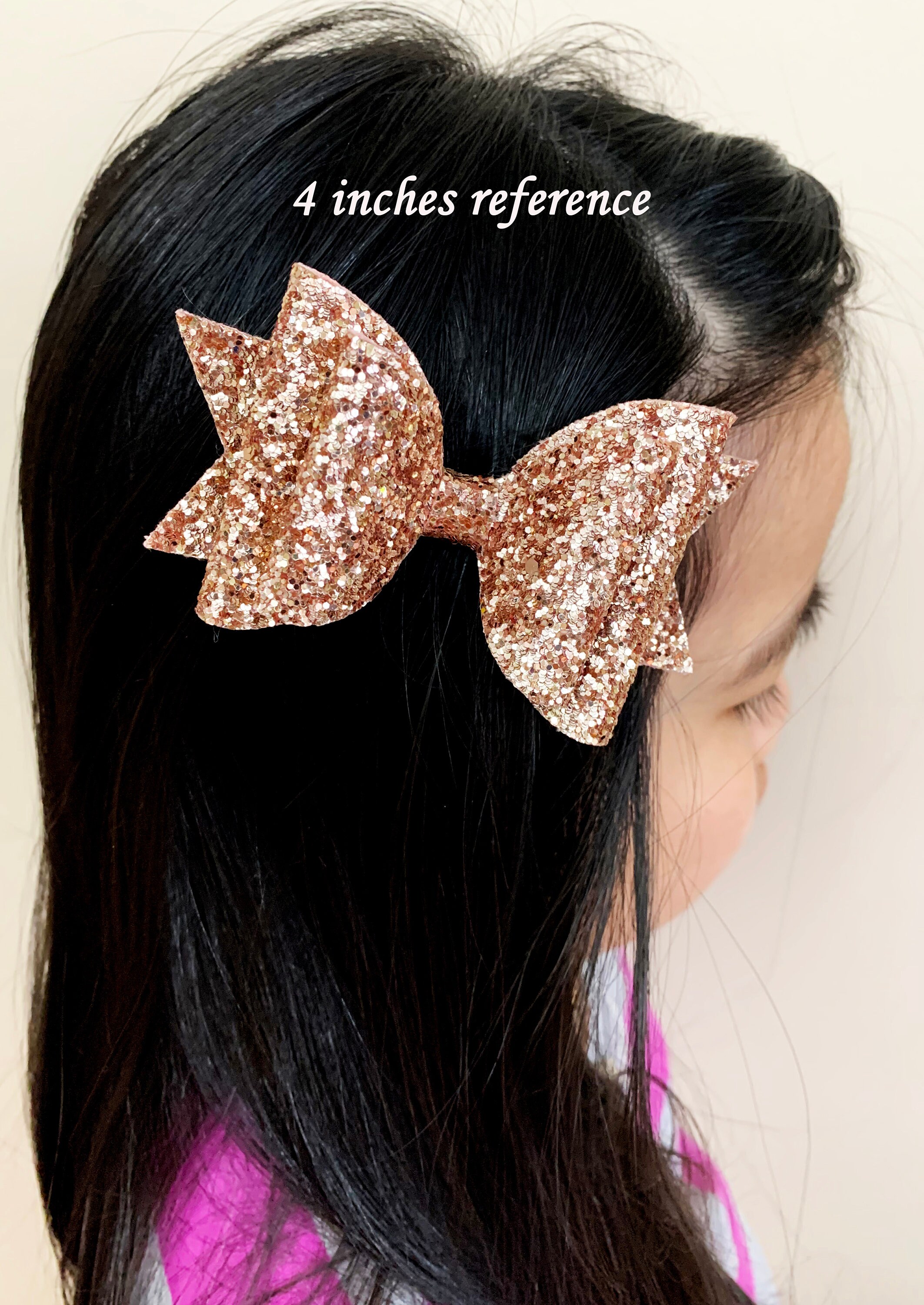 Bright Neon Pink Glitter Sparkly Hair Bow Pigtail Glitter | Etsy