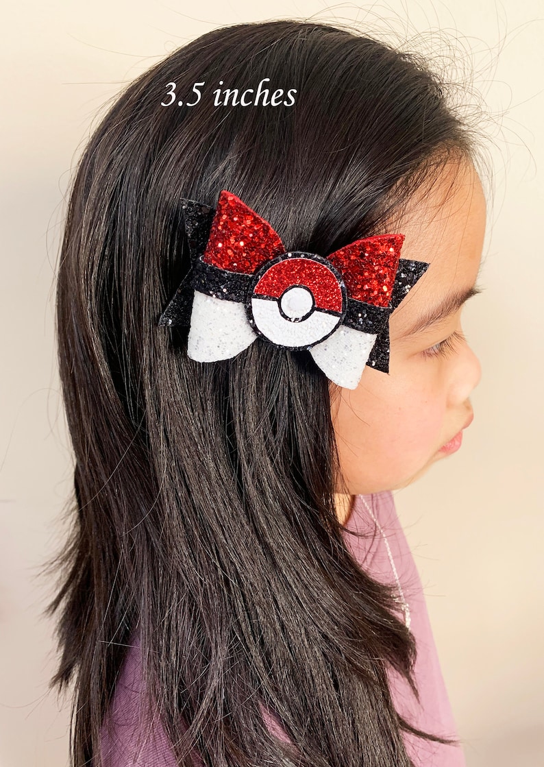 Ball Hair Bow | Poke Ball Glitter Clip | Poke Ball Baby Headband | Hair ...