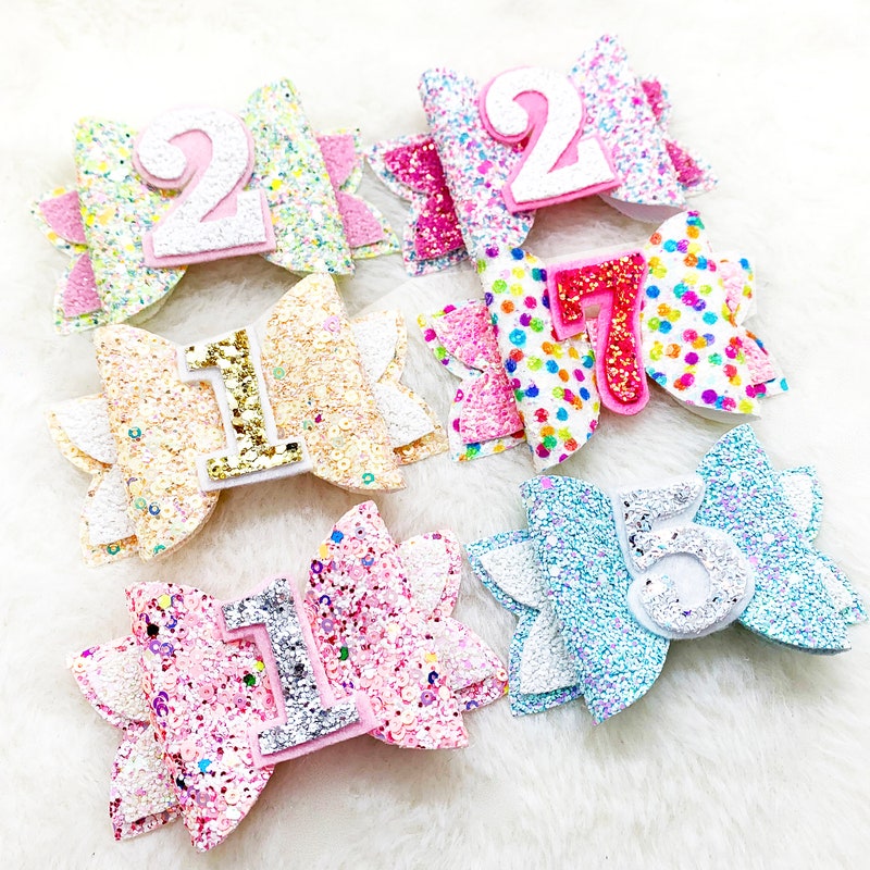 Birthday Hair Bows - Etsy