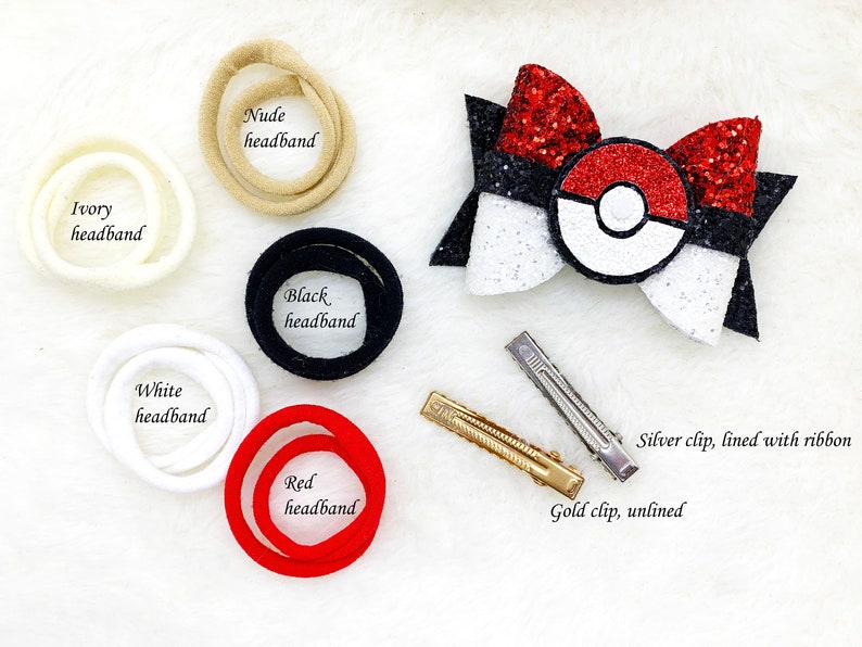 Ball Hair Bow | Poke Ball Glitter Clip | Poke Ball Baby Headband | Hair ...