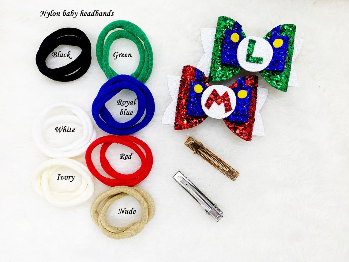 Super Mario Hair Bow Mario and Luigi Hair Bows Mario and - Etsy