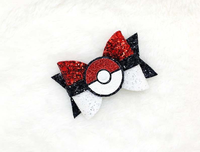 Ball Hair Bow | Poke Ball Glitter Clip | Poke Ball Baby Headband | Hair ...