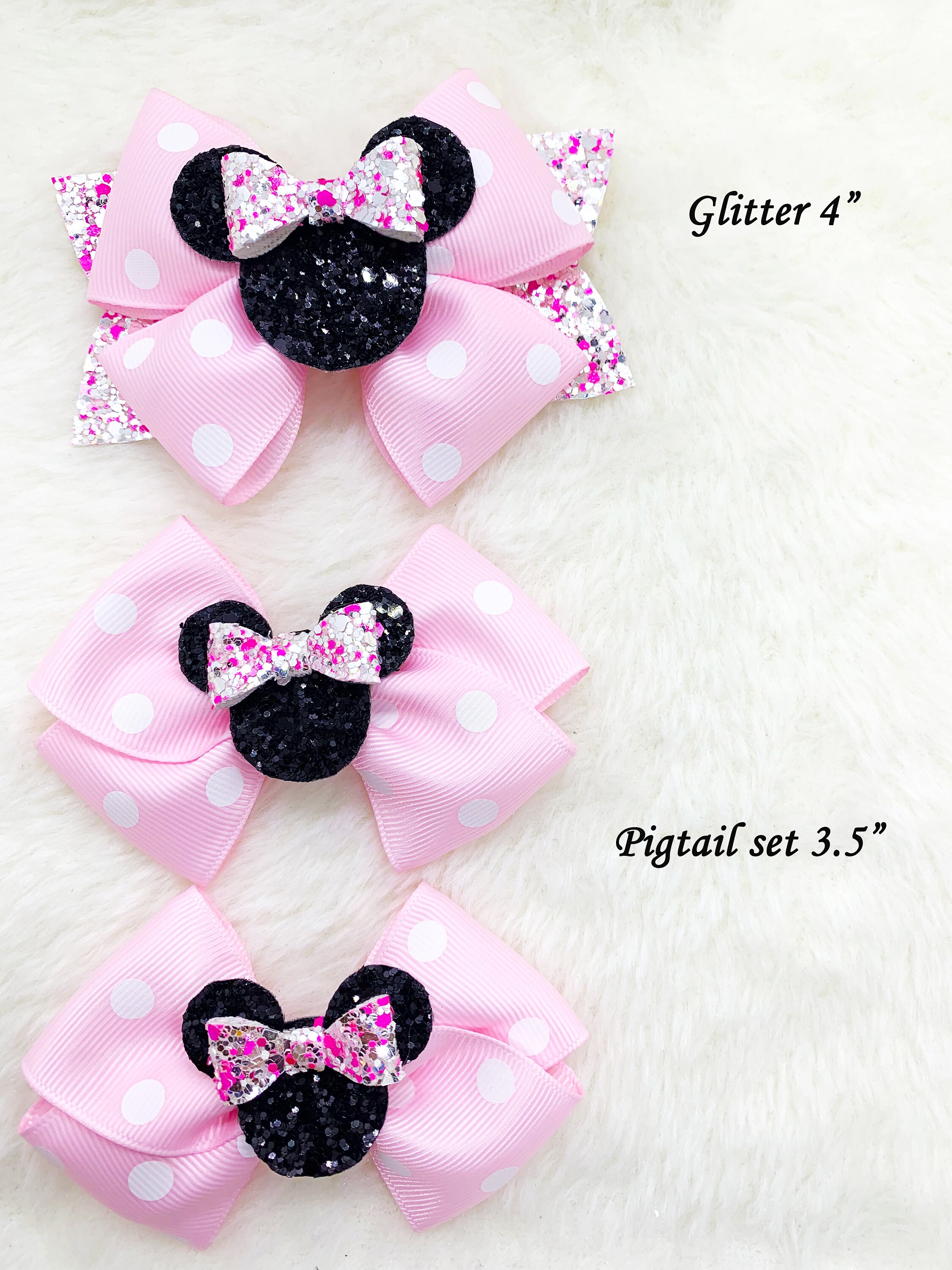 Minnie Mouse Ears Ribbon Hair Bow Mickey Mouse Baby Bow - Etsy Canada