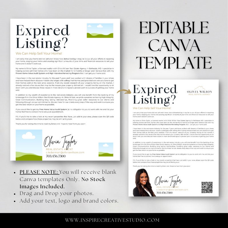 Expired Listing Letter, Real Estate Marketing Letter, Expired Listing ...