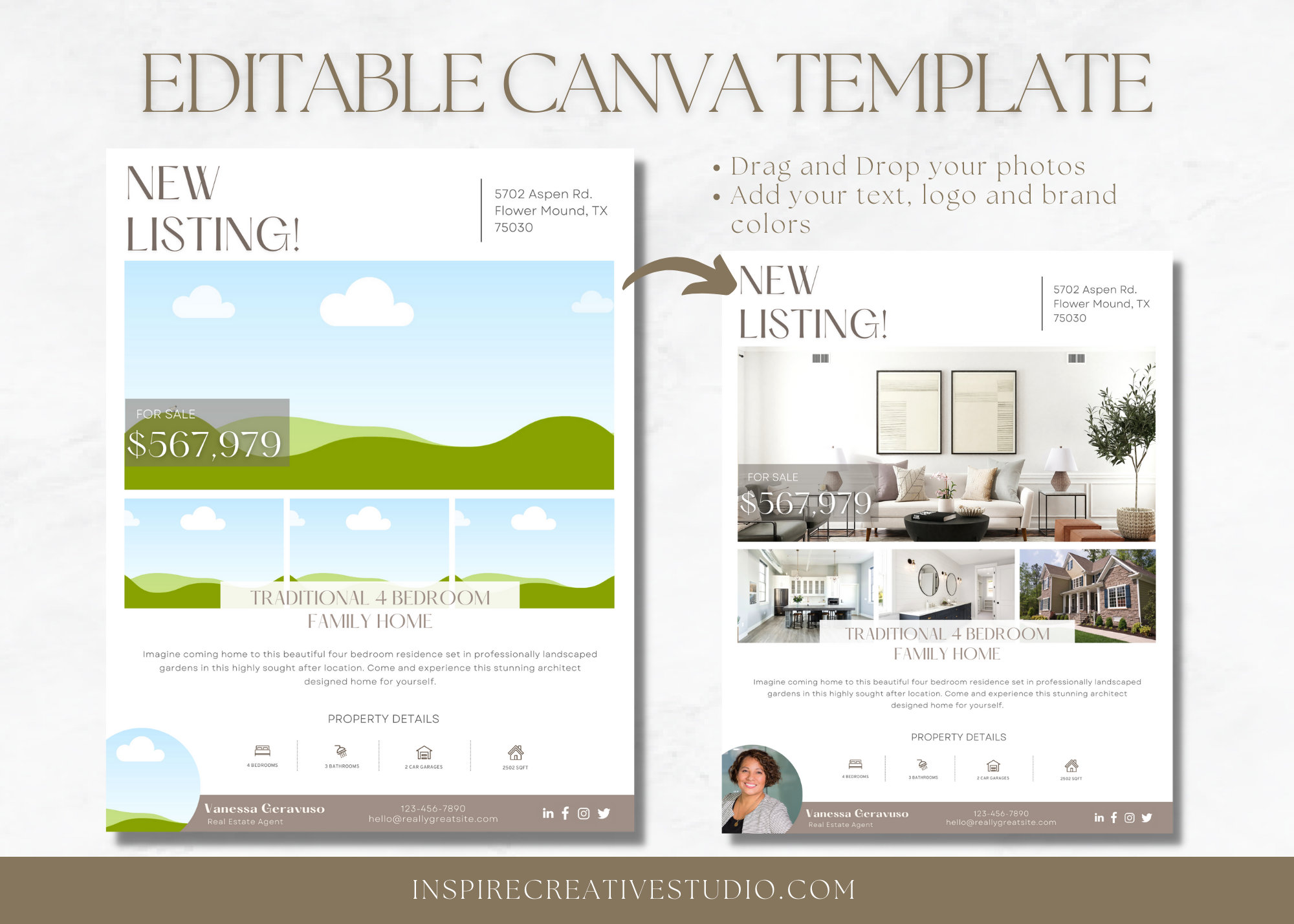 New Listing Flyer, Real Estate Flyer, Just Listed Flyer, Canva Template ...