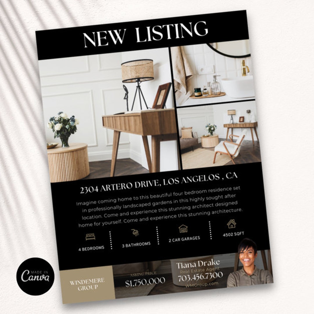 Listing Flyer, Open House Flyer, Luxury Real Estate Flyer, Real Estate ...