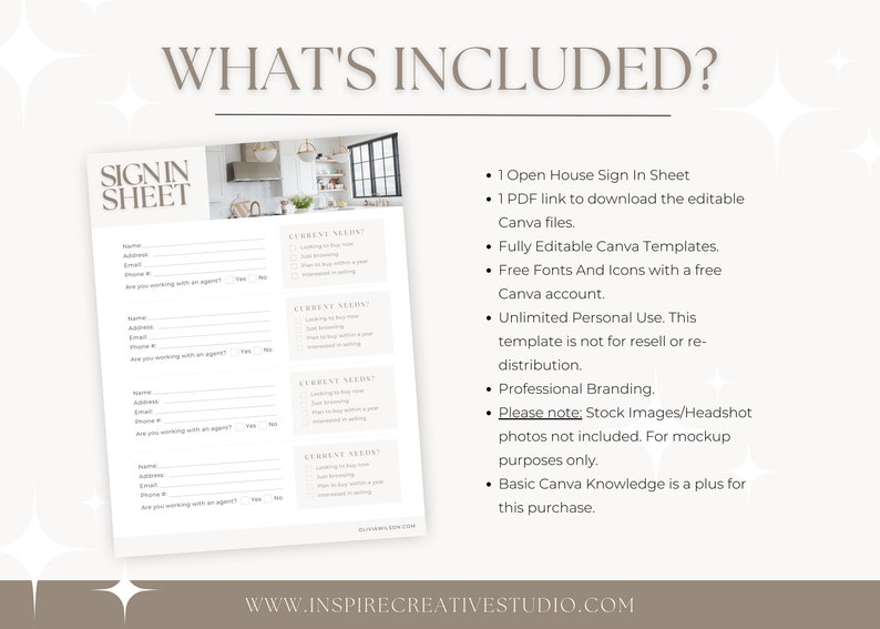 Open House Sign in Sheet, Real Estate Agent Sign in Sheet, Canva ...