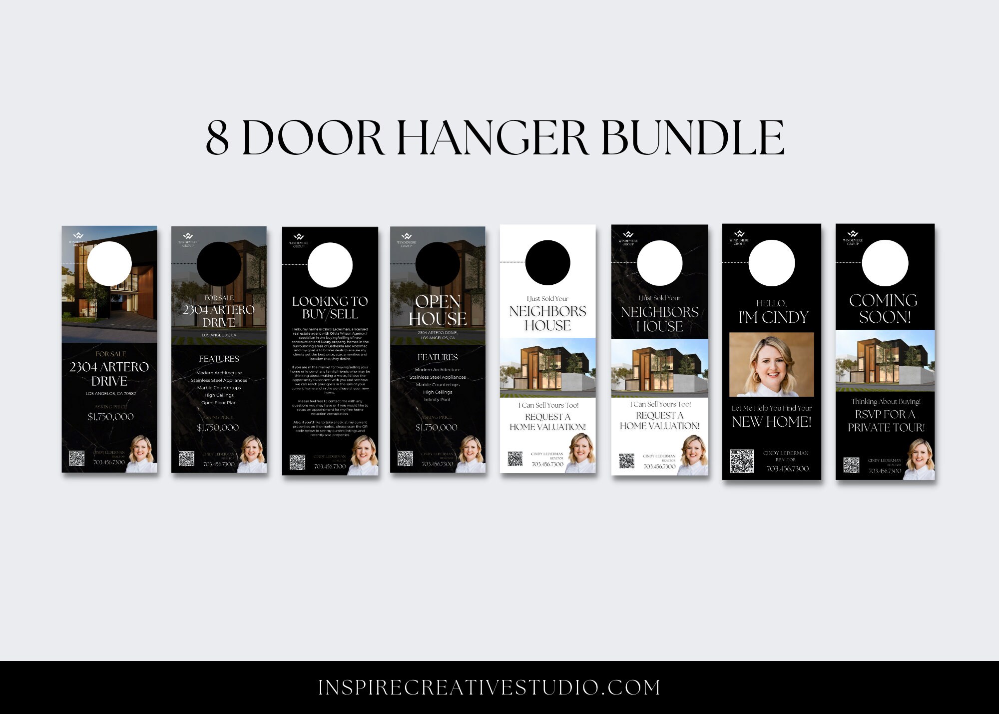 8 Real Estate Door Hanger Bundle | Real Estate Farming | Real Estate ...