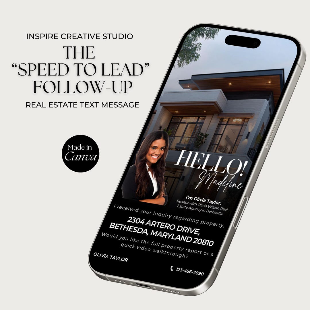 Real Estate Text Message Card, Realtor Textable Card, Realtor Lead ...
