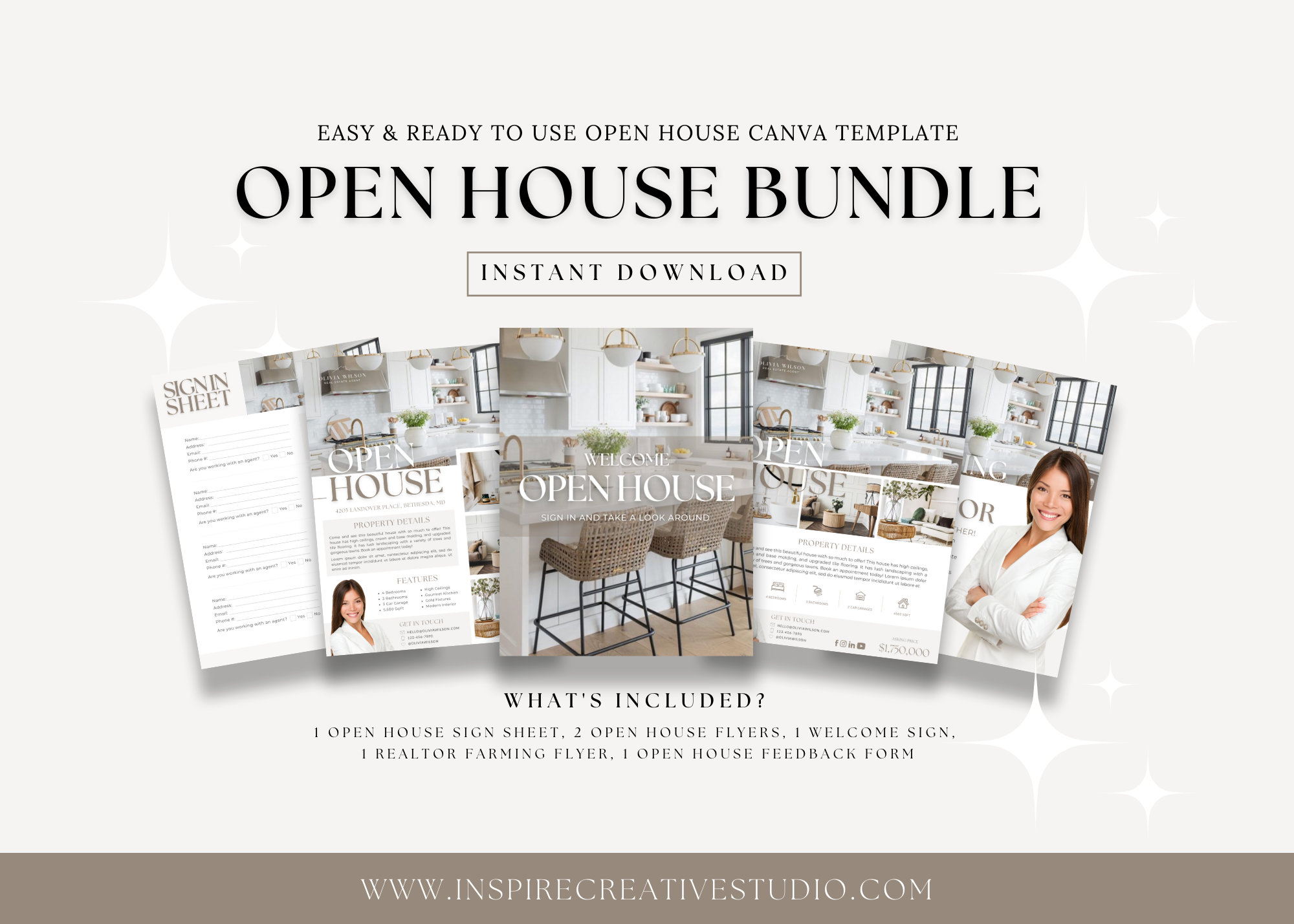 Open House Bundle, Real Estate Flyer, Feedback Form, Open House Sign in ...