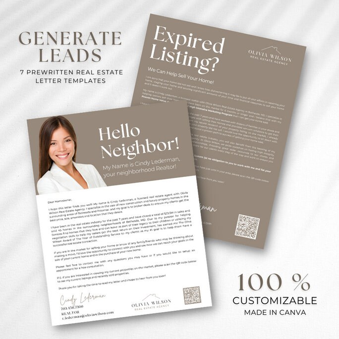 Real Estate Letter Bundle, Real Estate Farming Letter, Expired Listing Letter, for Sale by Owner ...